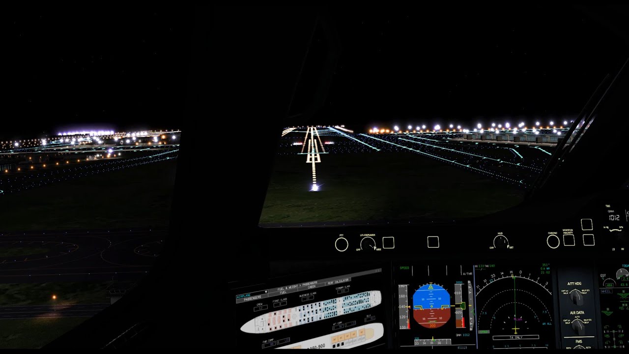 Beautiful A350 night visual approach and landing at Istanbul - YouTube