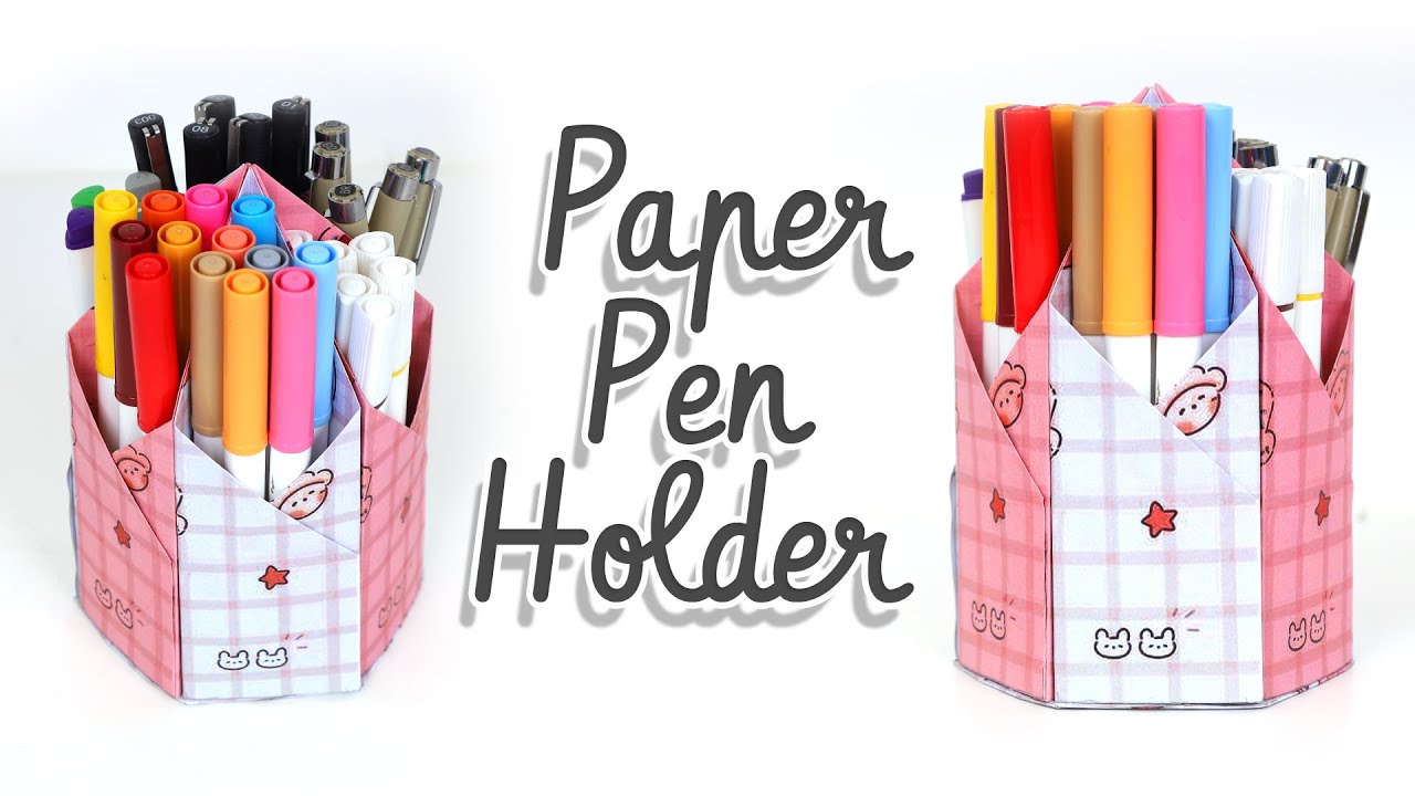 Paper കൊണ്ടൊരു ക്യൂട്ട് PEN HOLDER ഉണ്ടാക്കാം / How to Make Cute ...
