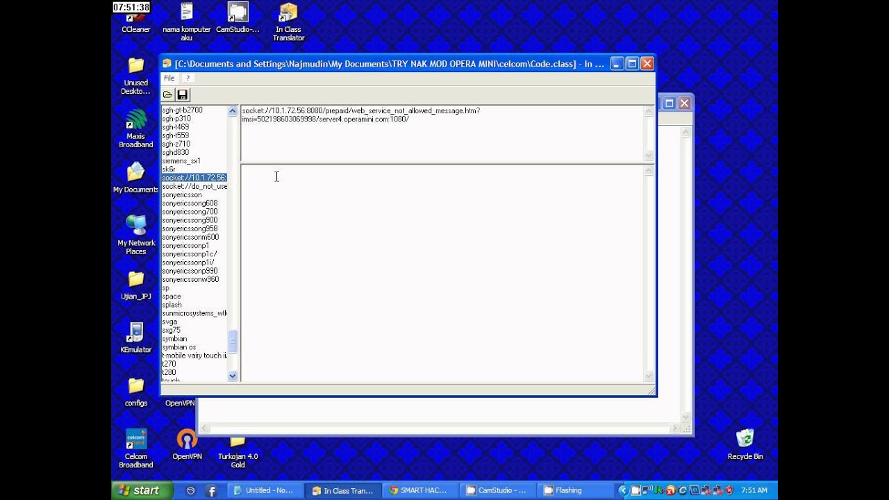 tutorial edit server opera mini 6.5 via PC .avi - YouTube