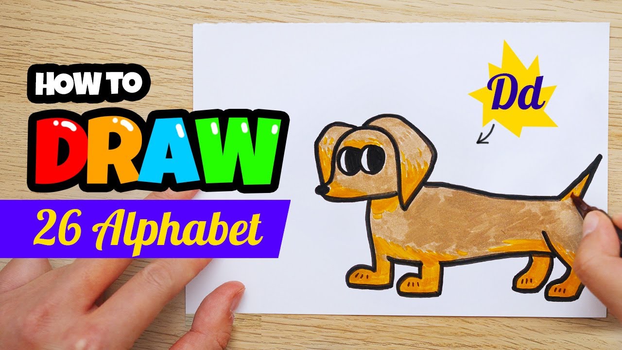 How to draw 26 ALPHABET!｜D-Dog | ABC Drawing！ - YouTube