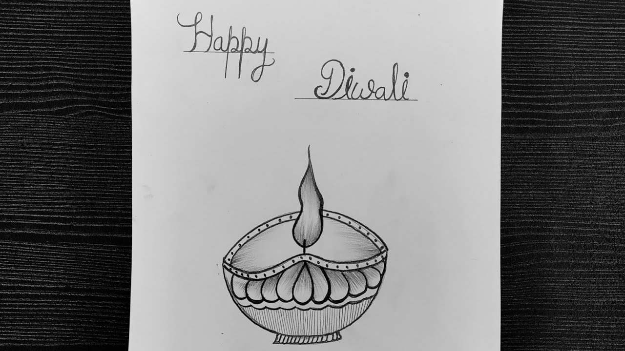 Easy Diwali Festival Drawing // How To Draw Beautiful Diya Easily - YouTube