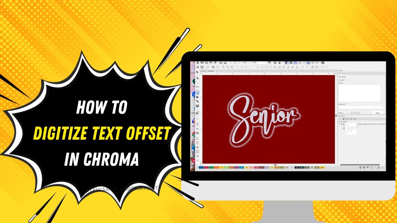 How to digitize| Text offset in Chroma Luxe| Ricoma Em1010 - YouTube