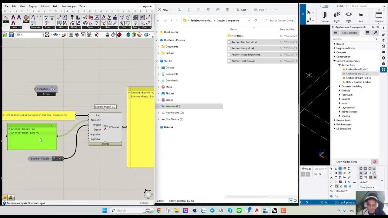 Grasshopper Tekla Drawing : Export Import CC - YouTube