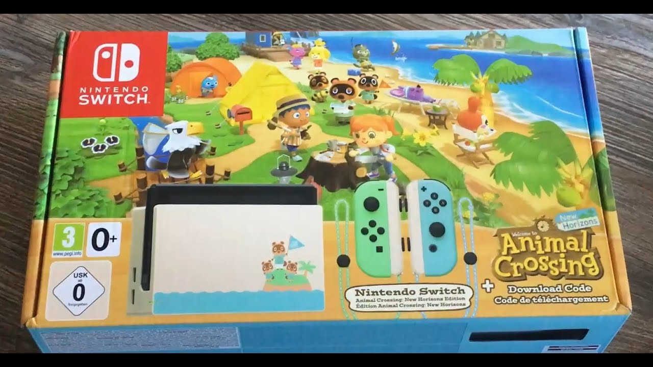 Nintendo Switch Animal Crossing Edition Console Unboxing - YouTube