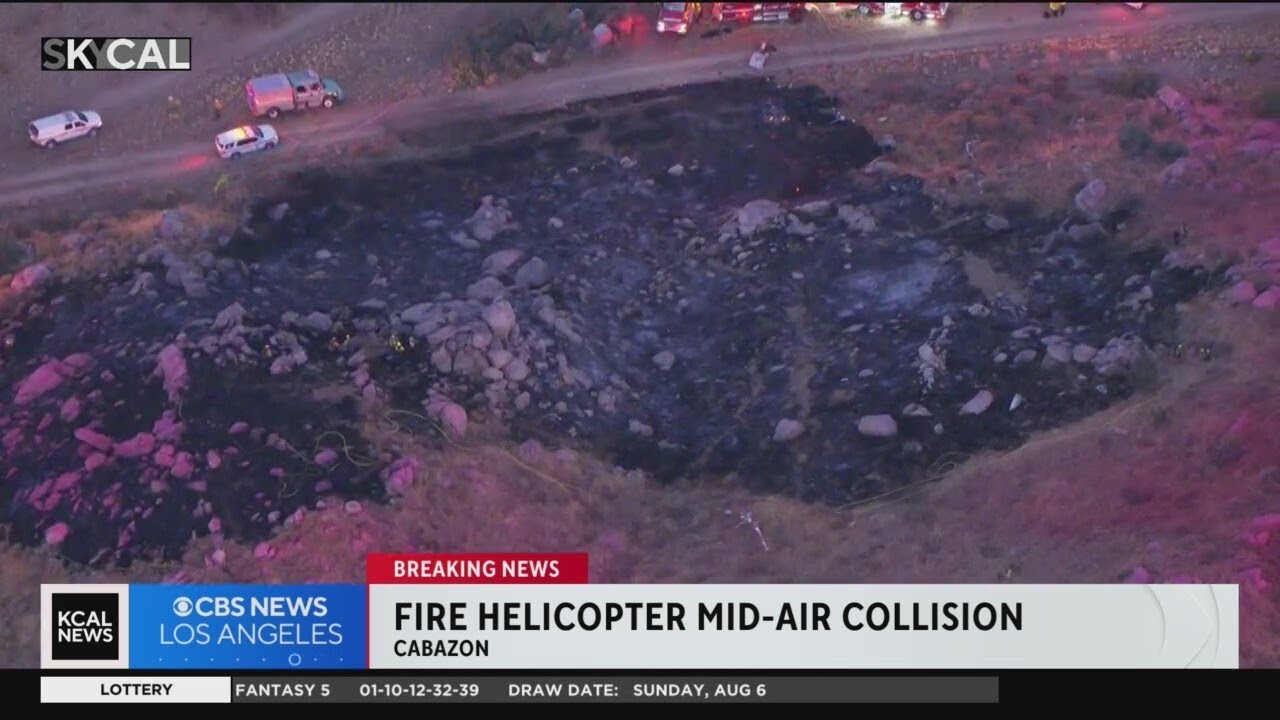 Fiery mid-air collision involving firefighting helicopter in Riverside ...