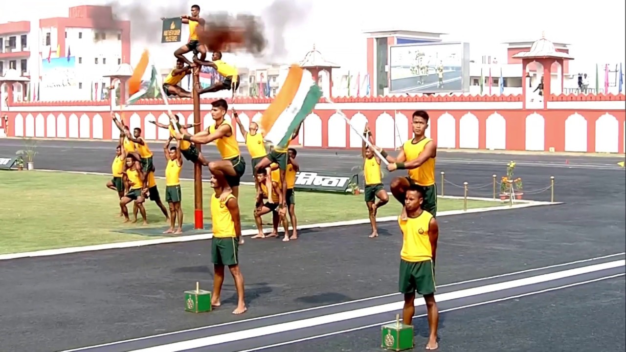 Mallakhamba demonstration by ITBP personnel on 58th Raising Day Parade ...