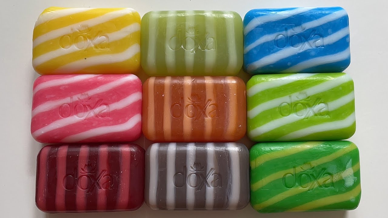 Cutting soft striped soap, new from Doxa | ASMR SOAP | SATISFYING VIDEO ...