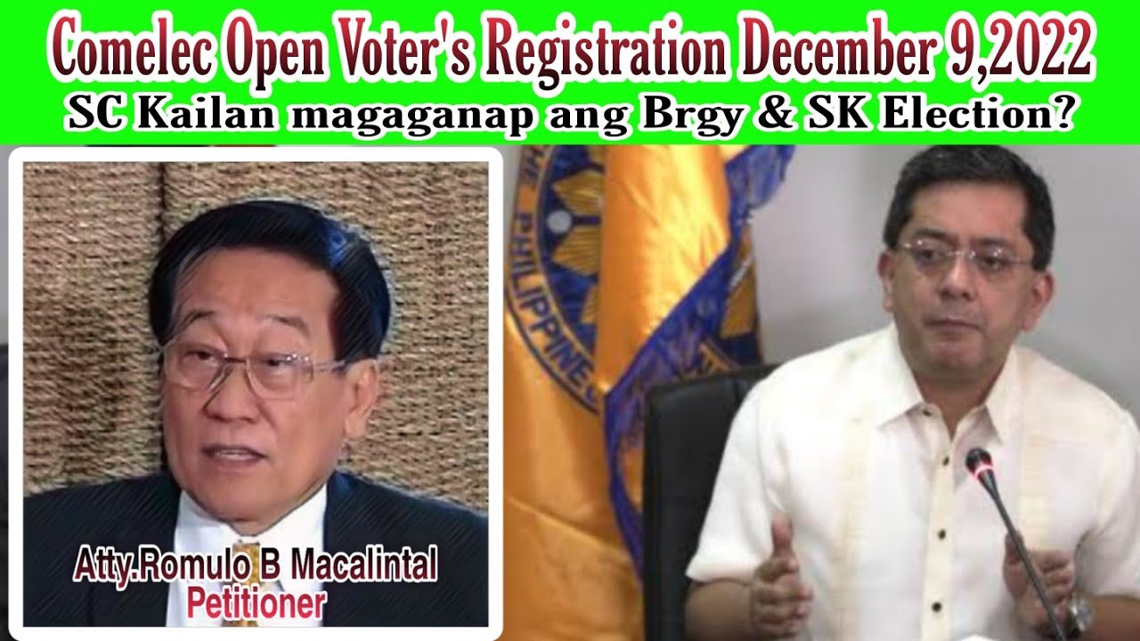 Comelec Open Voter's Registration December 9,2022 || Kailan maganap ang ...
