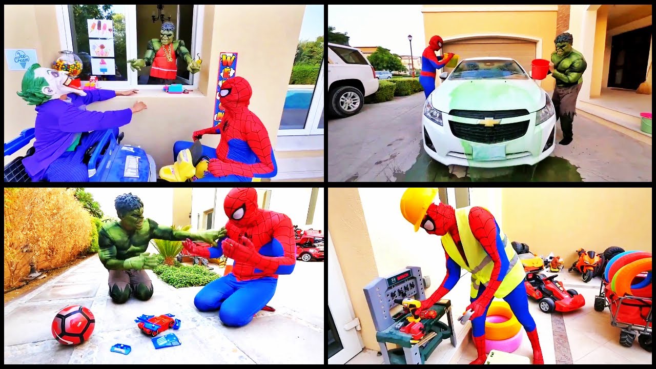 Spiderman with the Incredible Hulk and his Super Heroes in real life ...