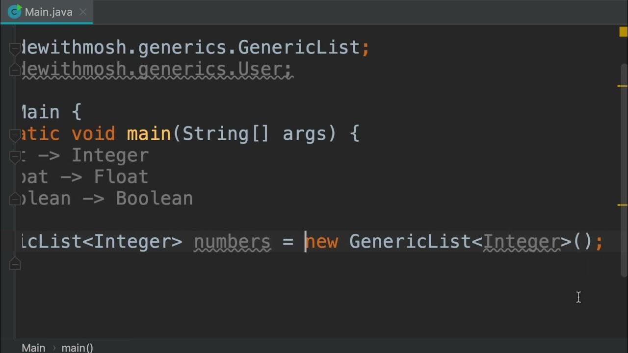 Java #139 - Generics and Primitive Types [By Mosh Hamedani] - YouTube