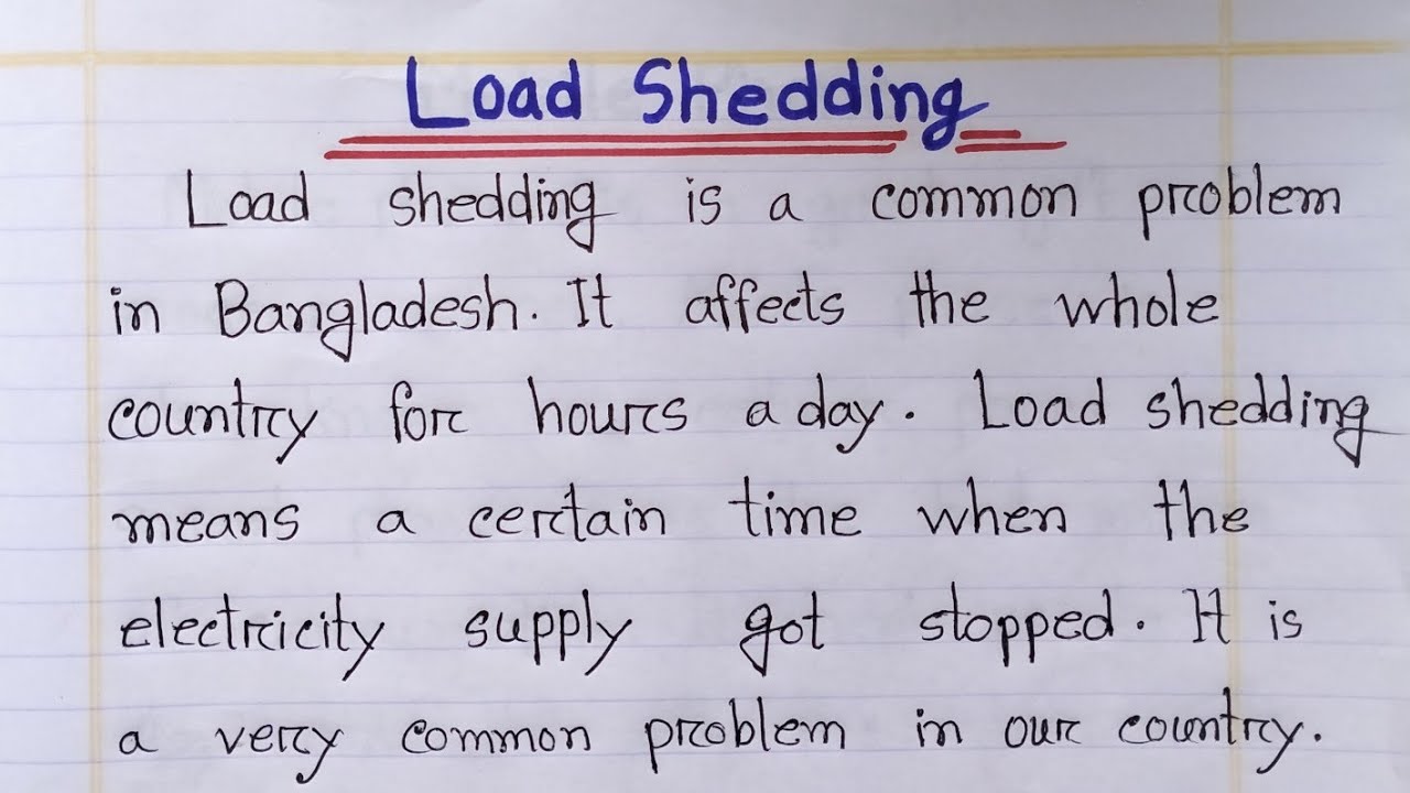 "Load shedding" paragraph on English || বাংলা অর্থ সহ || load shedding ...