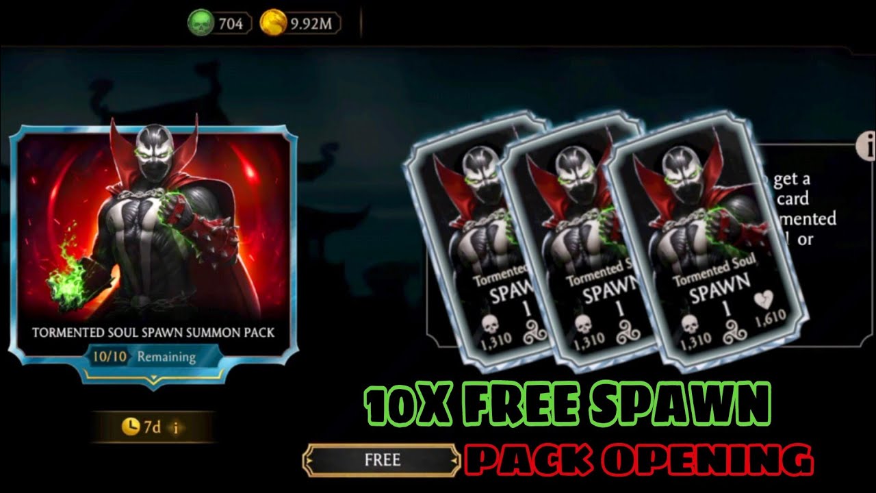 10 FREE SPAWN PACK OPENING - MK MOBILE Tormented Soul SPAWN - YouTube
