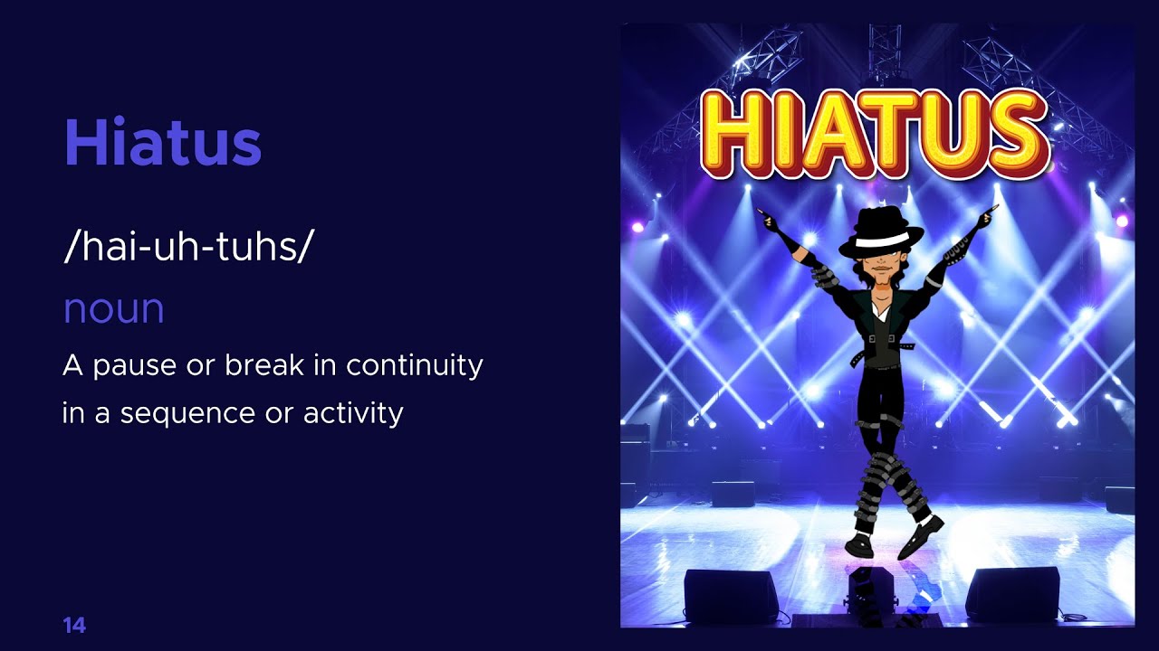 Vocabimate English Vocabulary: Learn the word Hiatus | Animated ...