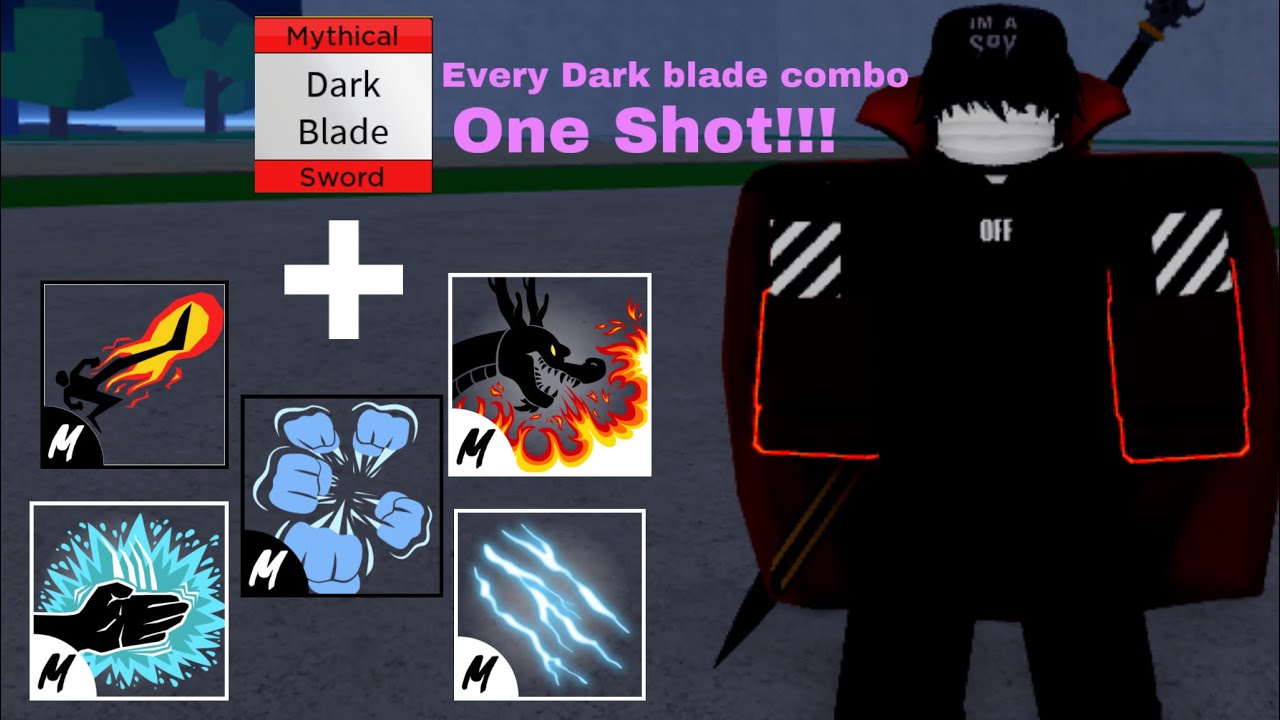 Dark Blade Combo One Shot With All Fighting Style | Roblox | Blox ...