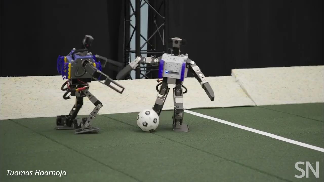 Robots play soccer with reinforcement learning | Science News - YouTube