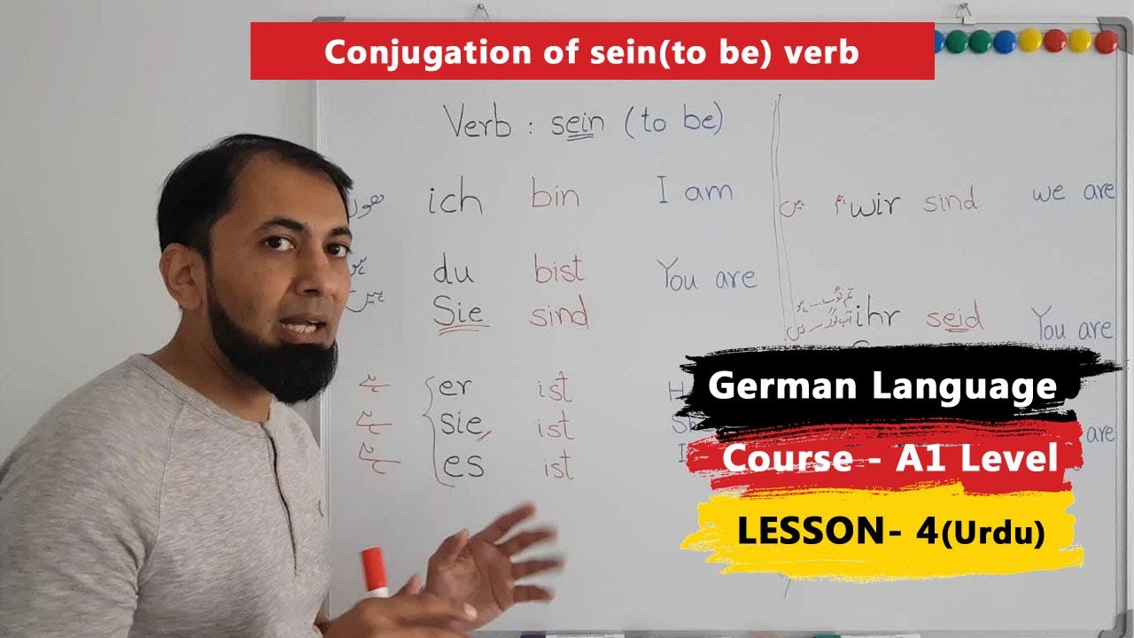 A1 German Course | Lesson 4 | sein verb conjugation in German | To be ...