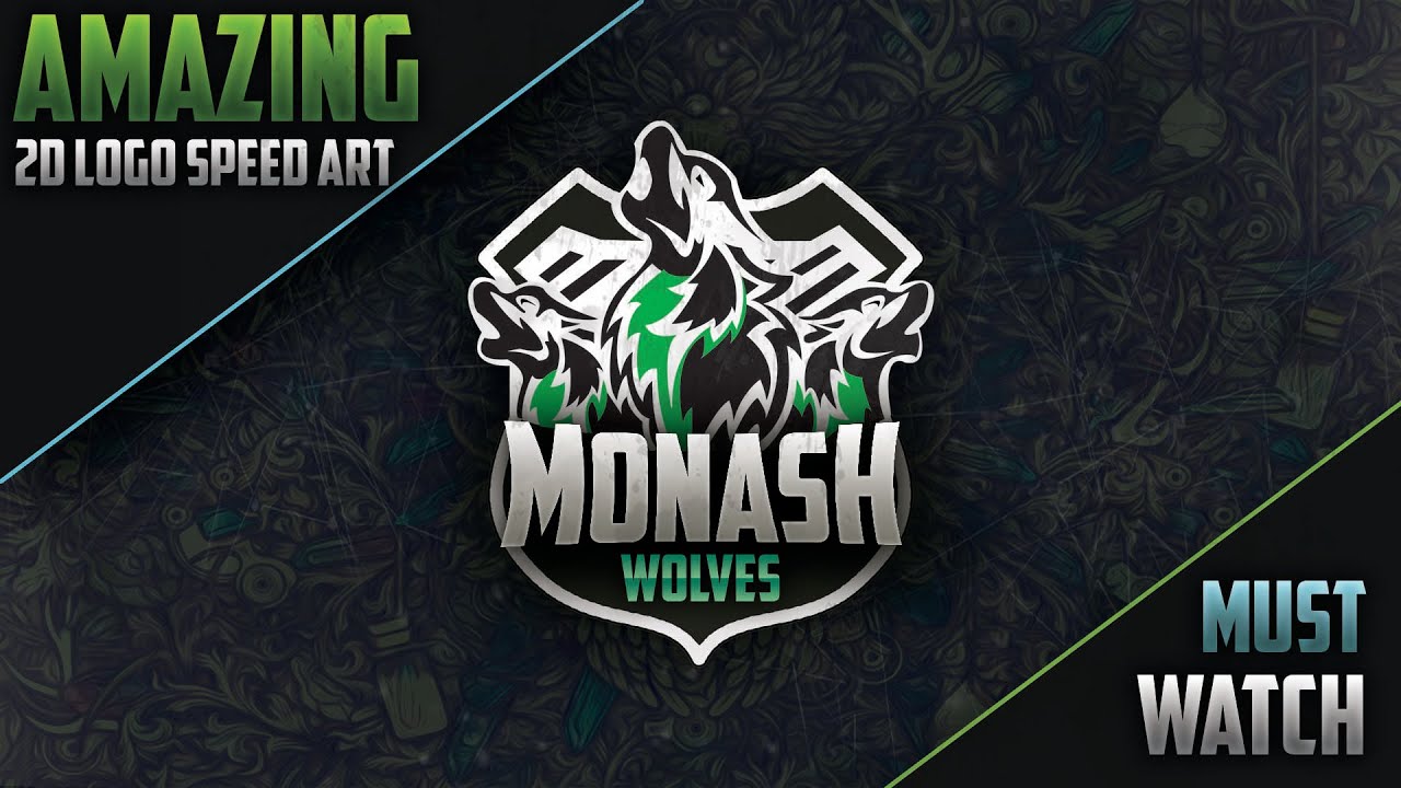 BADASS SPORT TEAM LOGO | WOLVES | Speed Art - YouTube