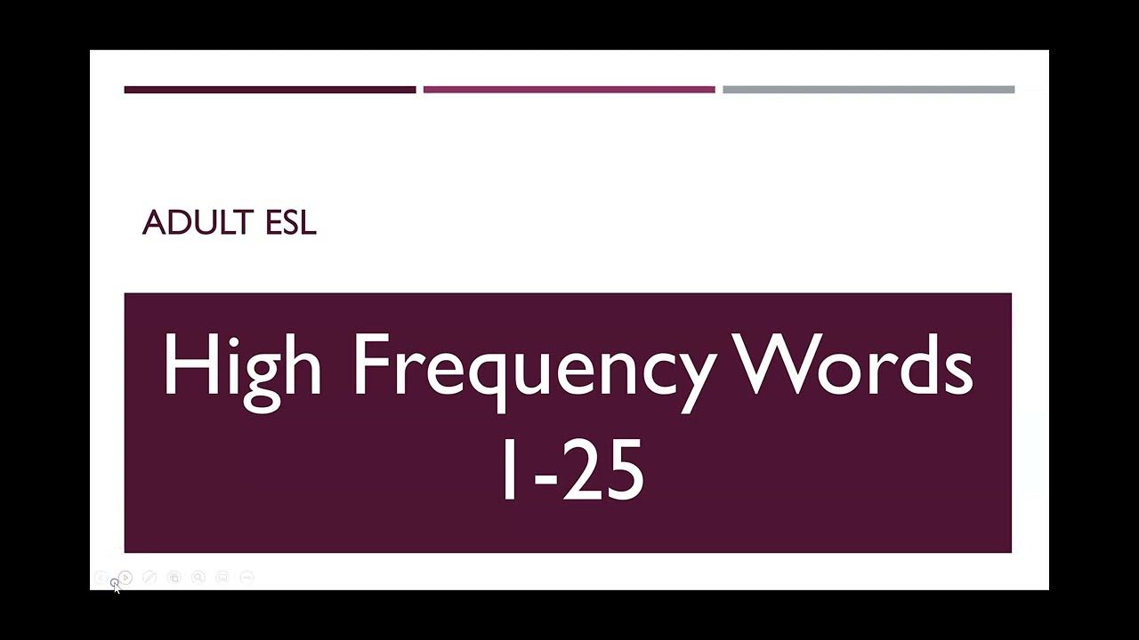 High Frequency Words 1 25 - YouTube