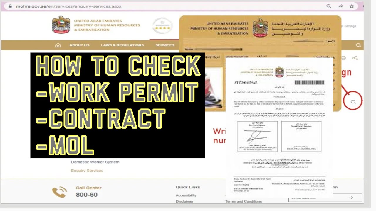 UAE: How to Check Work Permit, Employment Contract, MOL on Ministry of ...