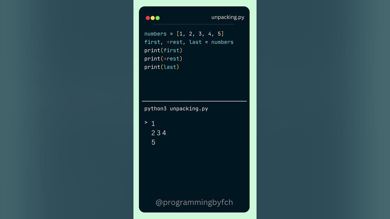 python tricks | Unpacking - YouTube