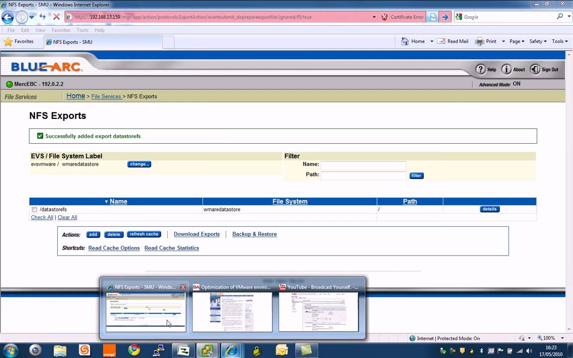 BlueArc : VMware attaching to a Mercury 100 cluster using NFS and ...