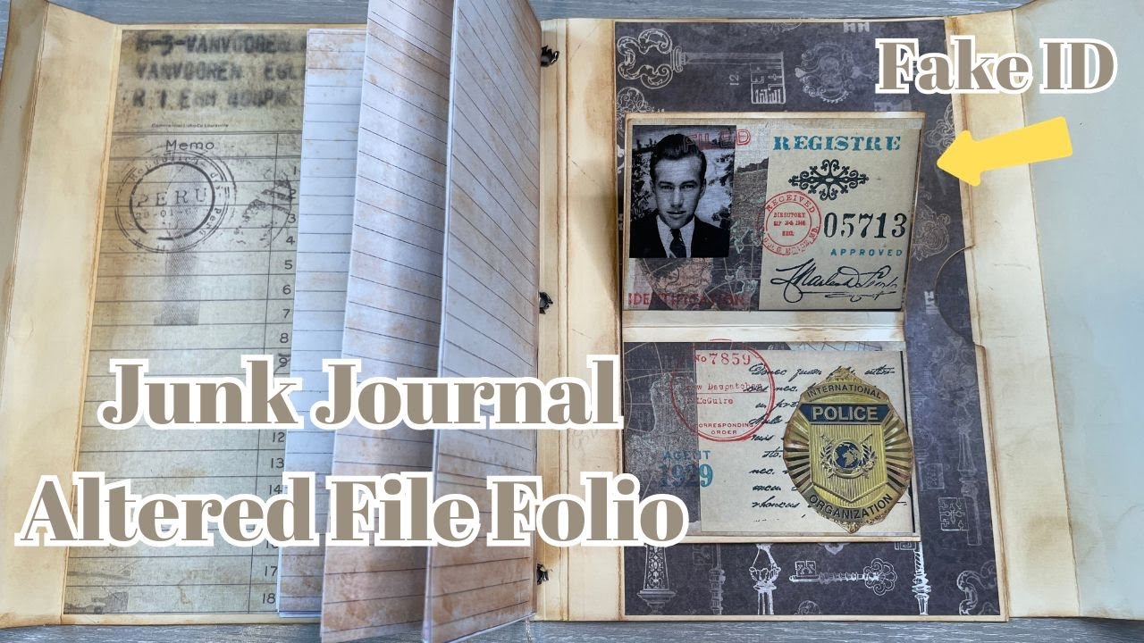 Junk Journal | Altered File Folio Junk Journal | Making Fake ID Cards ...