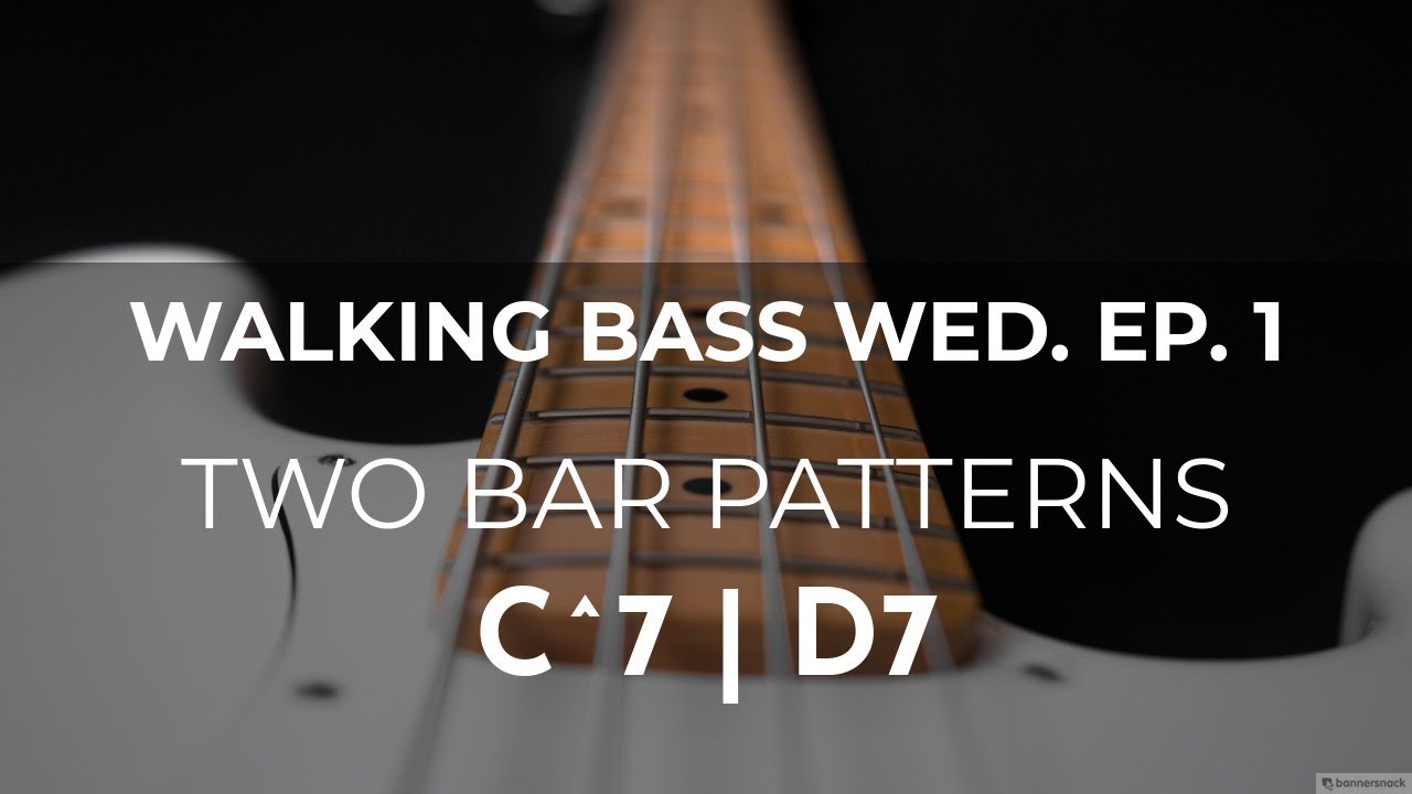 Walking Bass Wednesday ep 1. | Two Bar Patterns : R 3 4 #4 | 5 4 3 1 ...