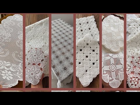 ELEGANTE HÄKELPUNKT-MODELLE 🌸 TISCHDECKENMODELLE SPITZE COUCHTISCHDECKE LÄUFER SPITZEN🌸
