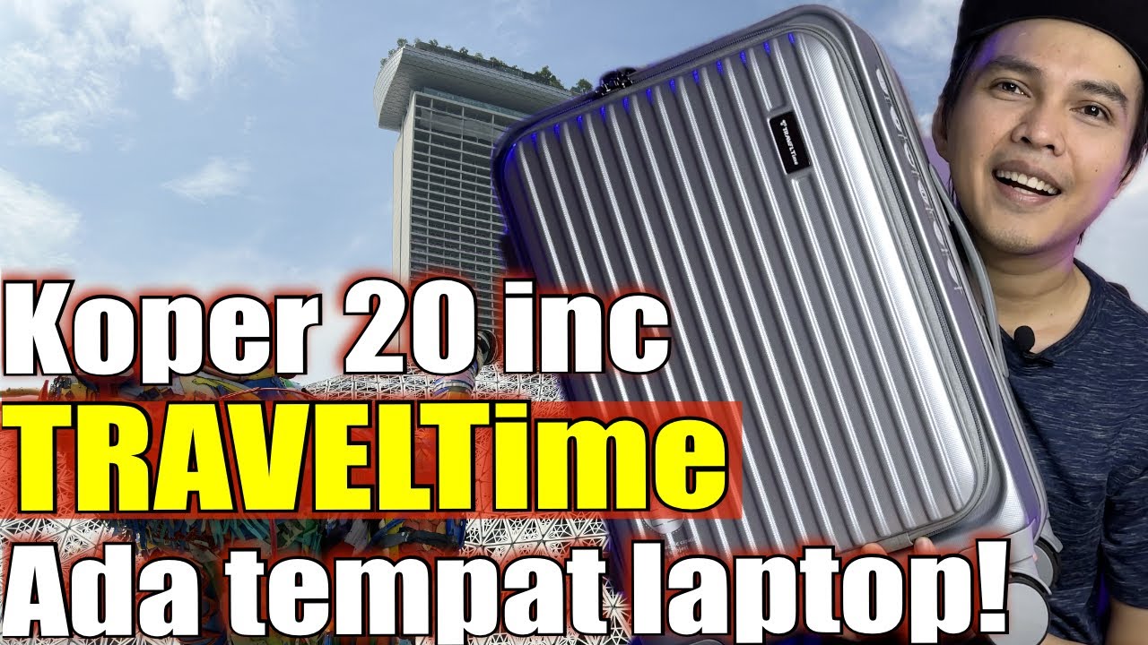 Review koper 20 inch Merek TravelTime Bukaan Depan Ada Tempat Laptopnya ...