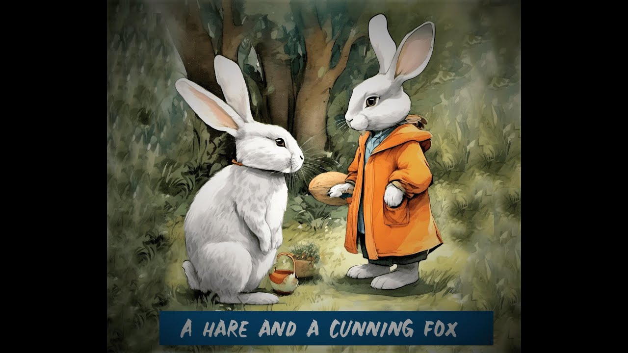 A moral story of a rabbit and a cunning fox. English learning story for ...