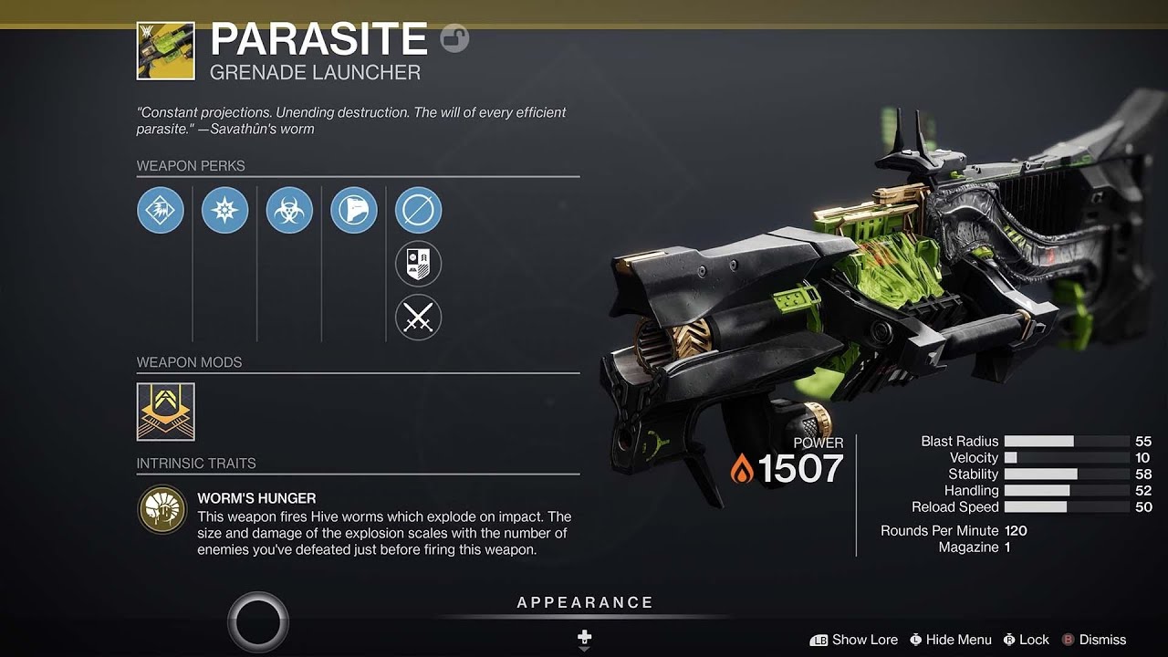 Destiny 2, Vanguard , Exotic Weapons Gameplay, Parasite granade ...