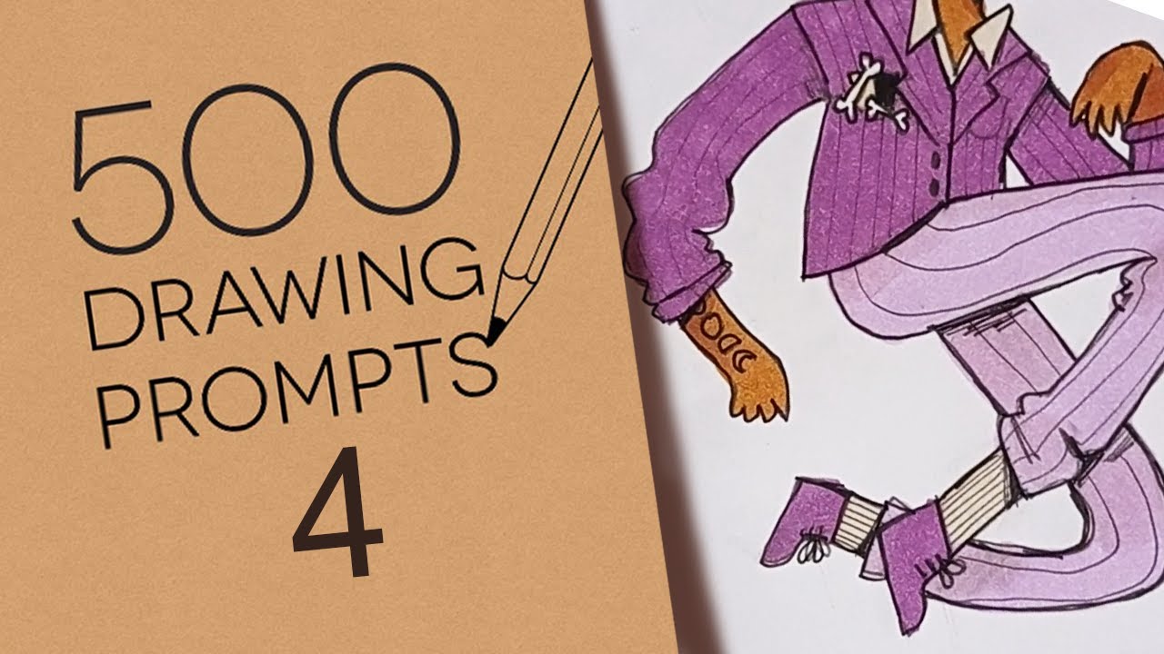 500 Drawing Prompts #4 - ON WEDNESDAYS WE WEAR PURPLE 💜 - YouTube