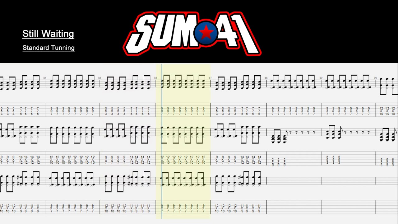 Sum 41 - Still Waiting guitar only cover (tab video) - YouTube