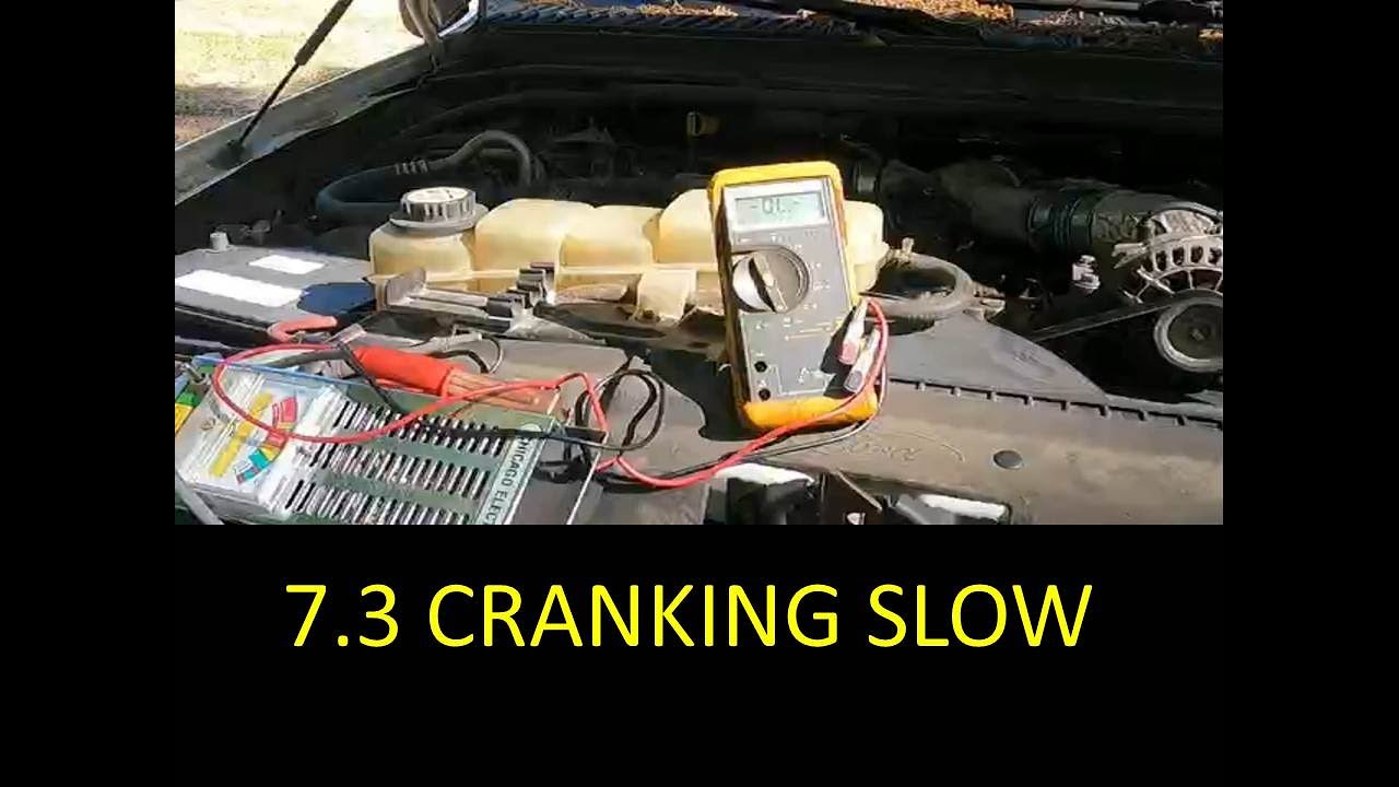 7.3 Power Stroke Slow Cranking. One Battery?? - YouTube