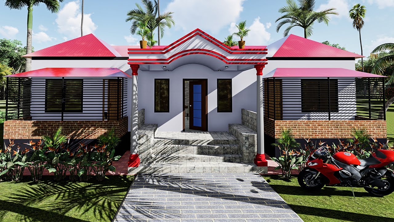 টিন শেড এক তলা বাড়ির ডিজাইন | Tin Sheed Ek Tola Bari Design | Village ...