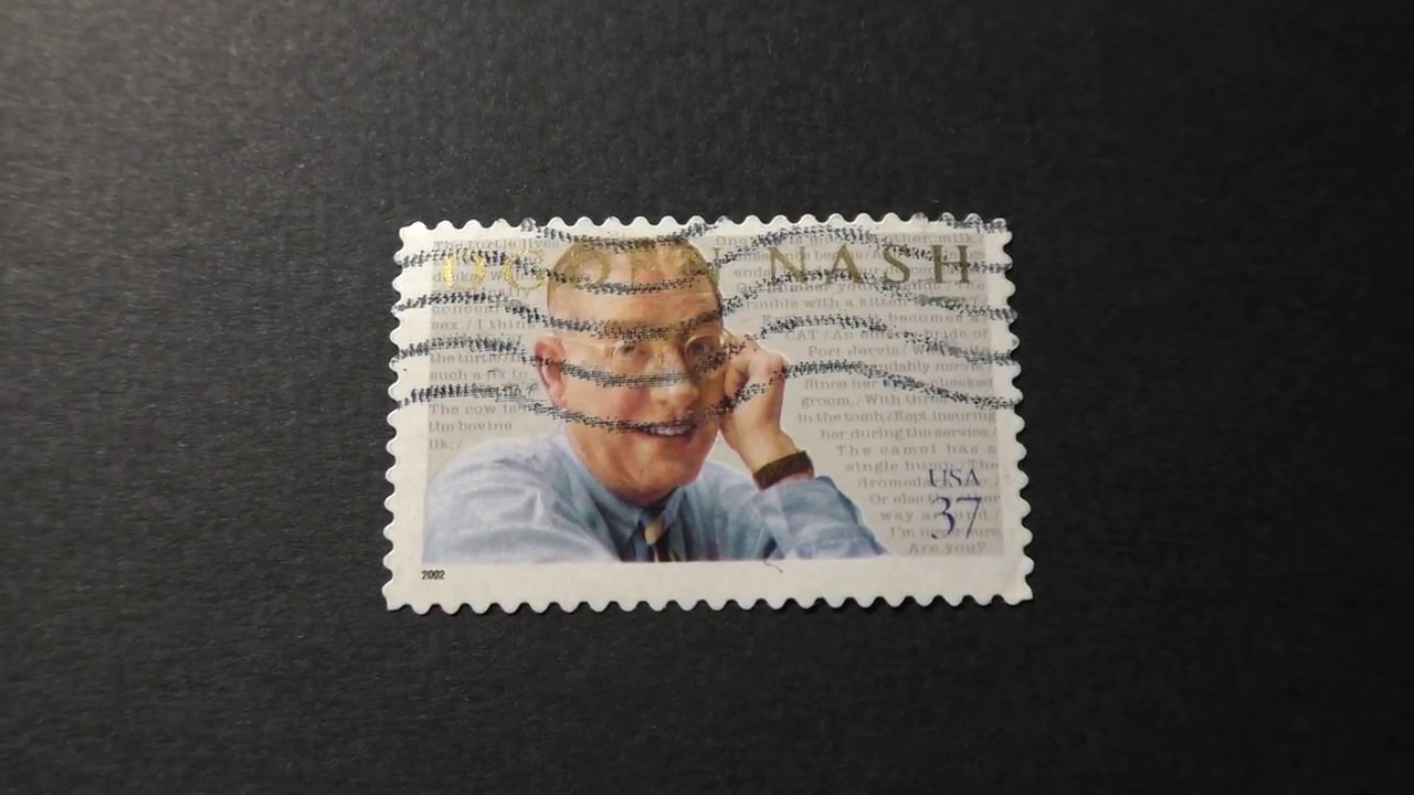 Postage stamp. USA. OGDEN NASH. 2002. Price 37 cents - YouTube