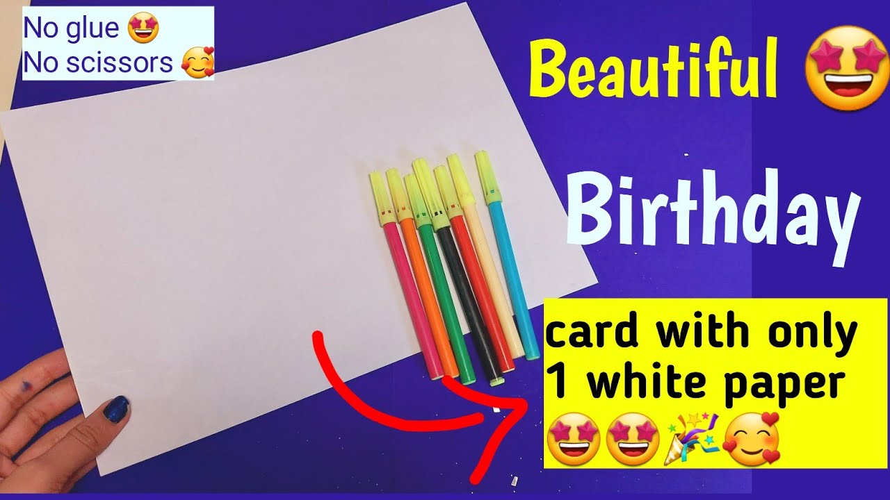Beautiful Birthday Card With Only One Paper Without Glue Birthday Card Birthday Card Ideas beautiful-birthday-card-with-only-one-paper-without-glue-birthday-card-birthday-card-ideas