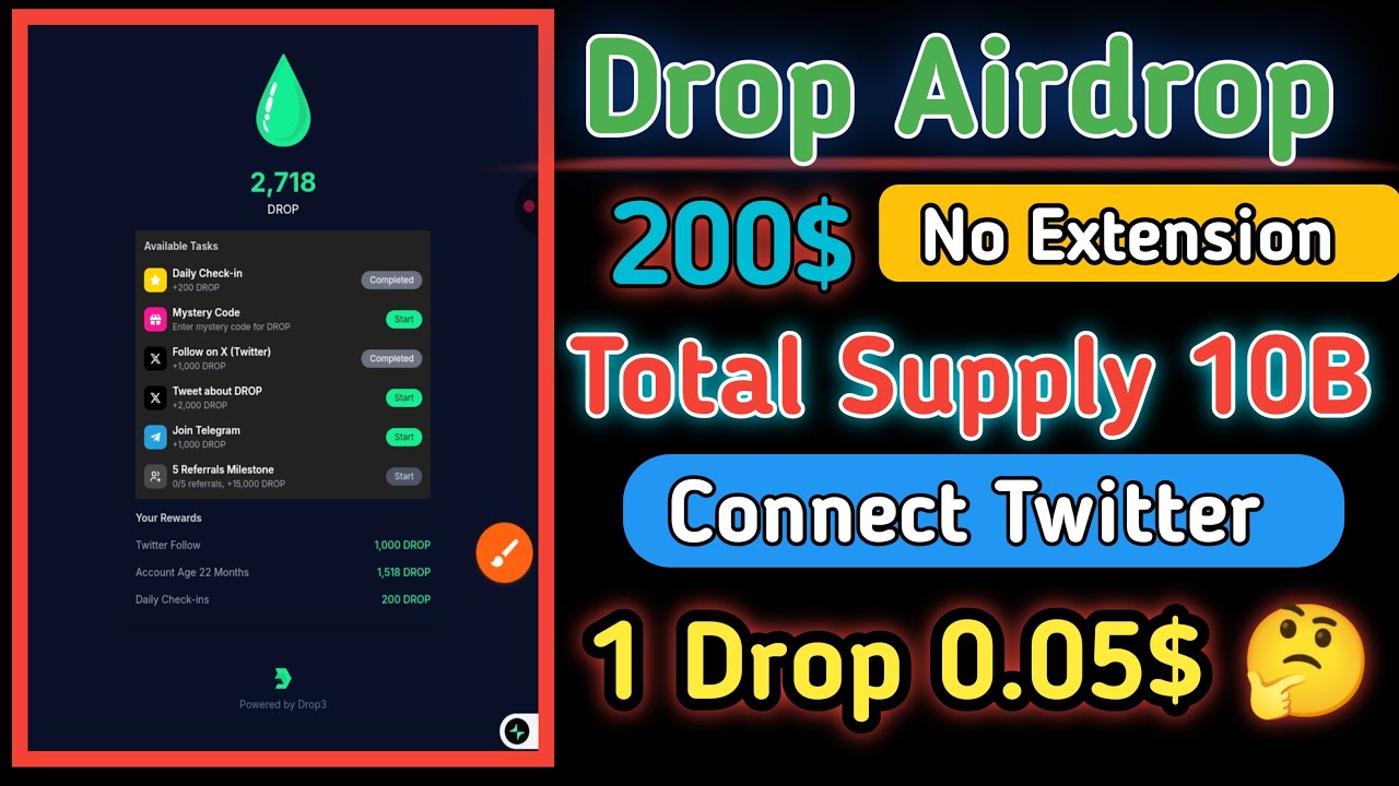 Drop Airdrop Full Guide || Drop Airdrop Tokenomic Release - YouTube