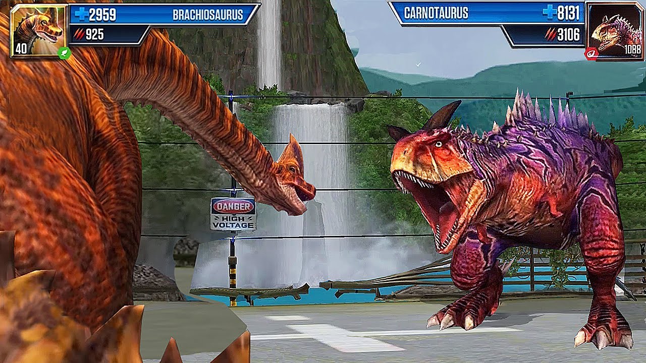 BRACHIOSAURUS VS CARNOTAURUS - DINOSAUR FIGHT || JURASSIC WORLD THE ...