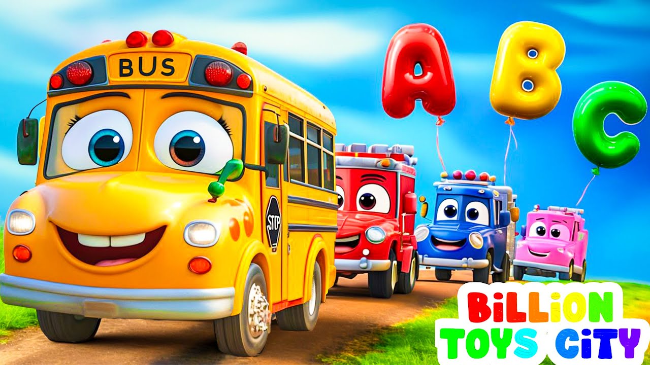 ABC Song with Balloons | Learn Color Song | Wheels On the Bus | Nursery ...