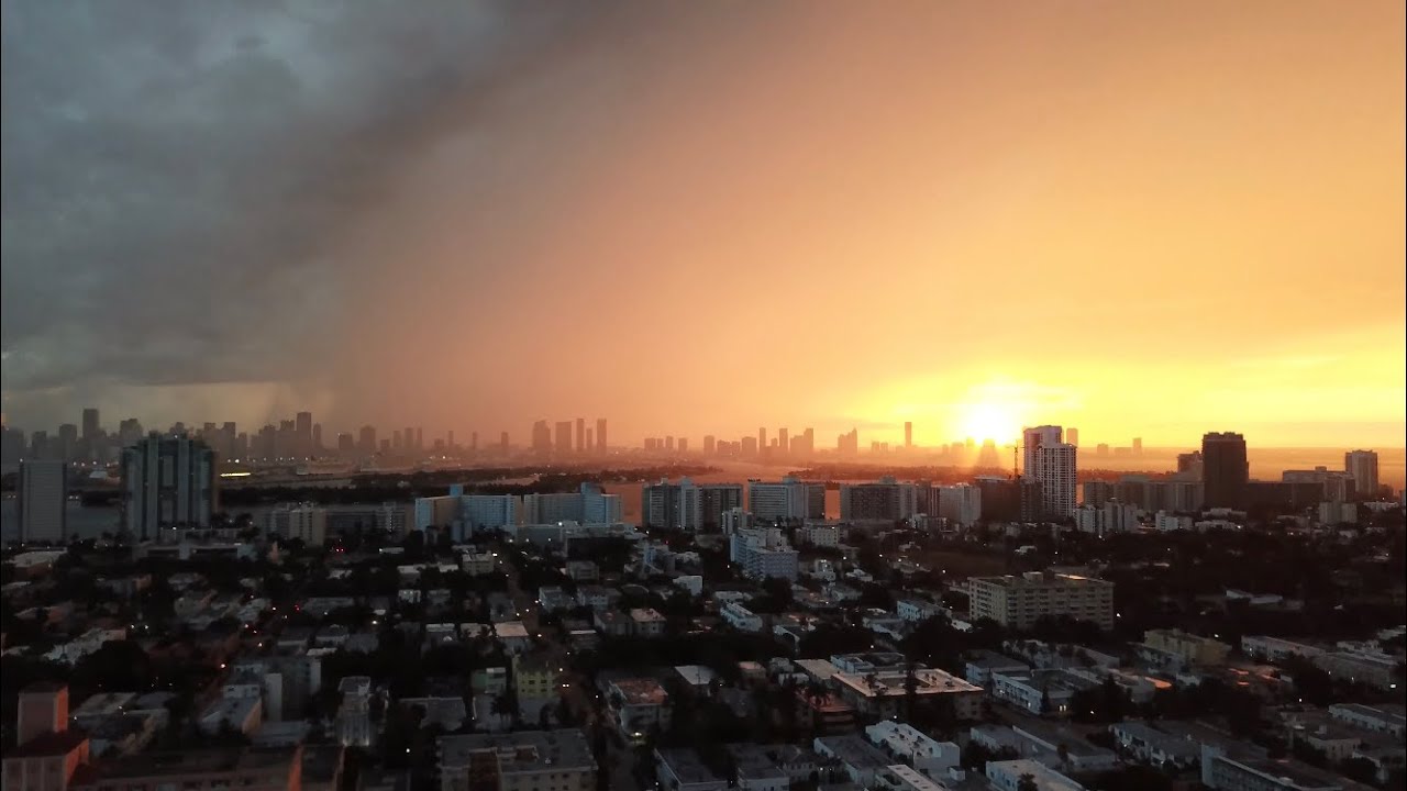 MIAMI ROOFTOP SUNSET DRONE FLIGHT - YouTube