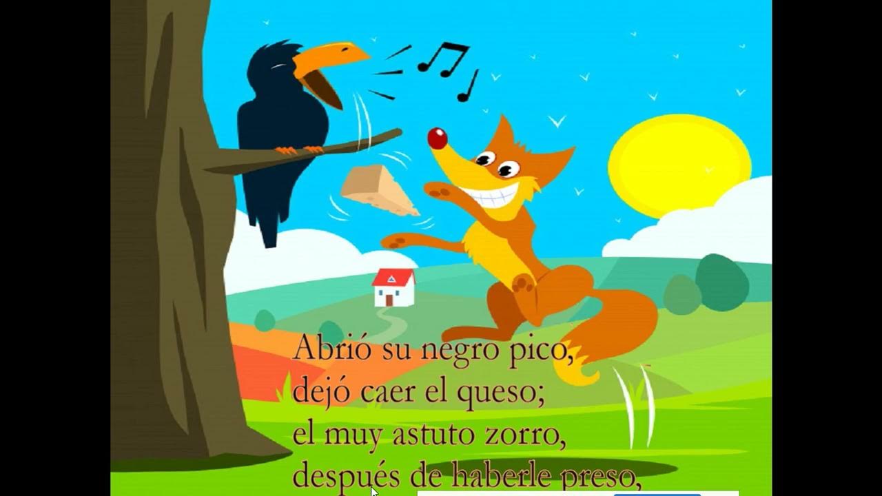 fábula el cuervo y el zorro - YouTube