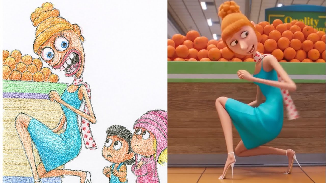 Despicable Me 4 Funny Drawing Meme | Gru & Maxine Sing Everybody Wants ...