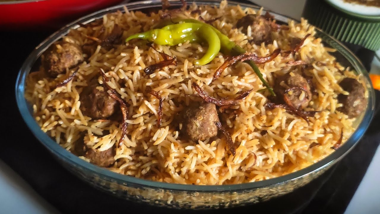 Beef Moti Pulao Recipe | Mini Kofta Pulao | HomeKitchen_Studio - YouTube
