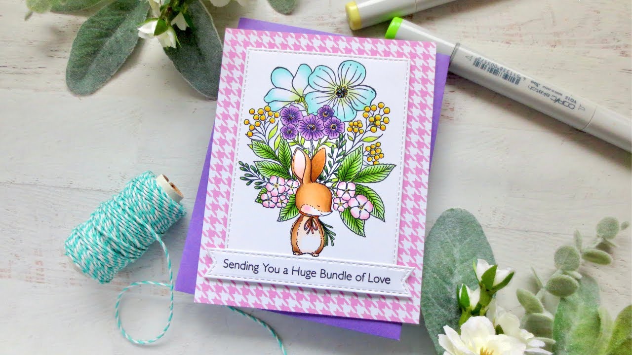 Sending a Bundle of Love | Copic Coloring a Spring Scene - YouTube