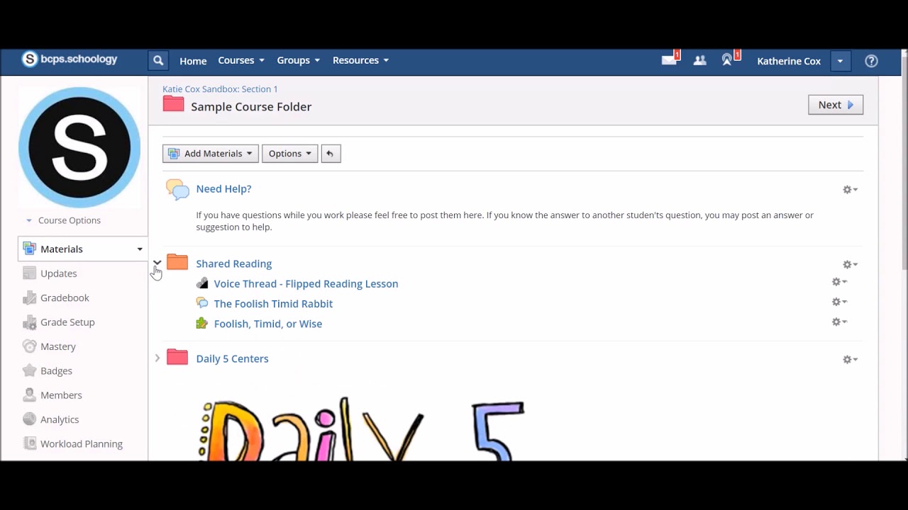 Schoology for Students - Navigating Folder Students - YouTube