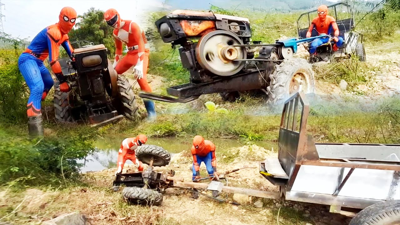 Spider-man's plow is stuck and begging for help 2 | An ordinary day for ...