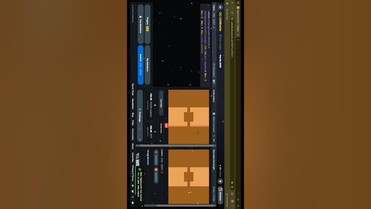 CSSBattle {Daily Target Solution (22/2/2025)}👍🏻#cssbattle #csshtml #css #tutorial #code #cssgame ...