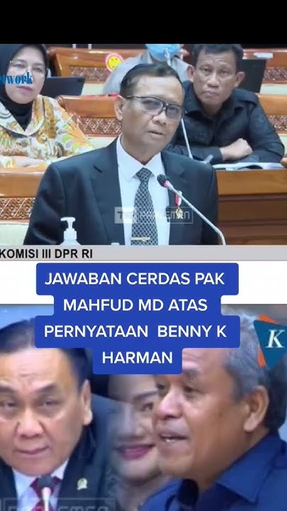 jawab cerdas dari prof Mahfud MD atas pertanyaan Benny k Harman #viral #pidana #indonesia # ...