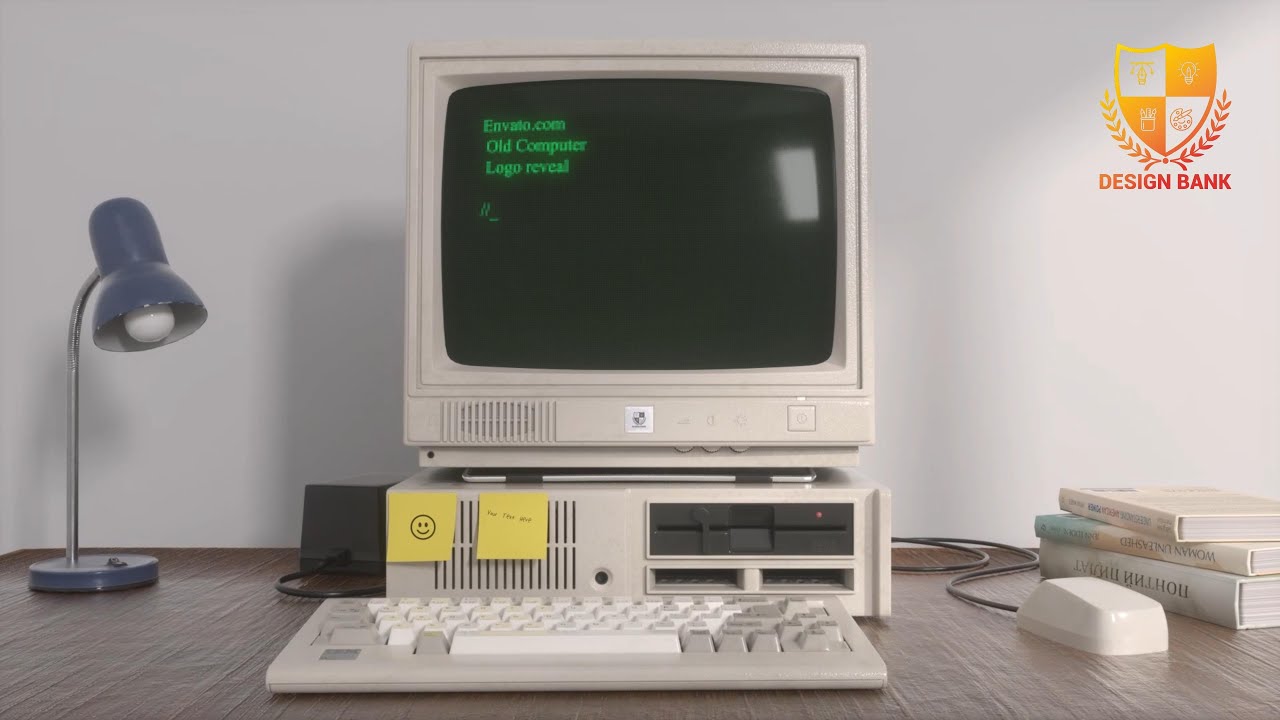 ID #1554 - Old Computer Logo Animation Intro Reveal - Design Bank Logo ...